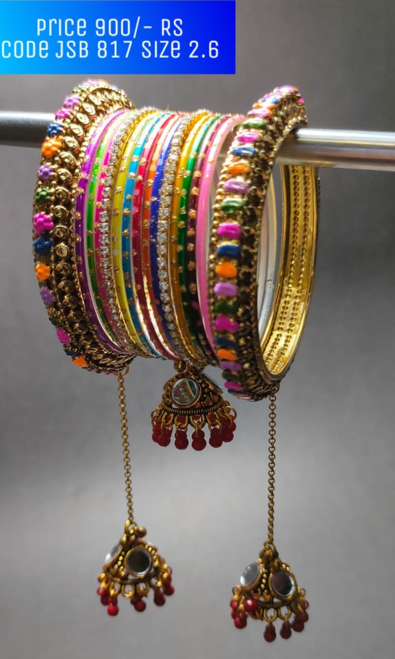 Indian Bangles With Jhumkay In Multi Color Price in Pakistan – J.S ...