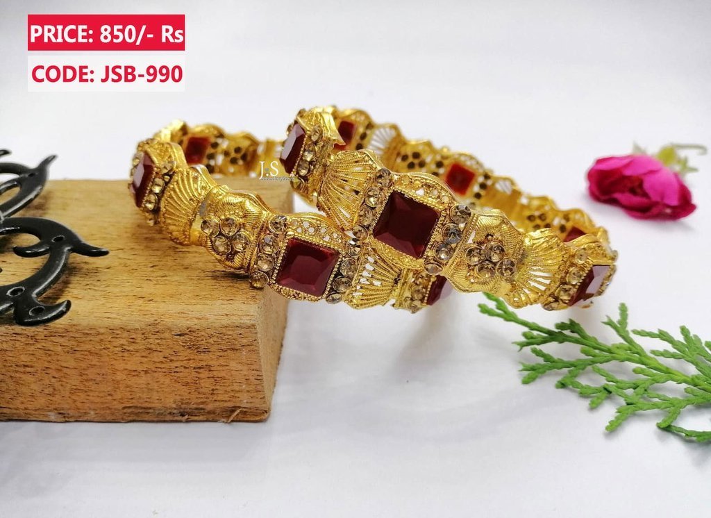 Indian karay Bangles With Stones - J.S Jewellery Store PK