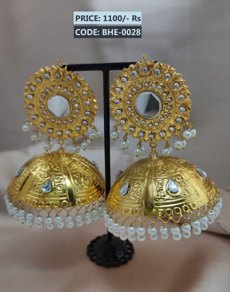 Hand Painted Meenakari Big Jhumka Earrings - J.S Jewellery Store PK