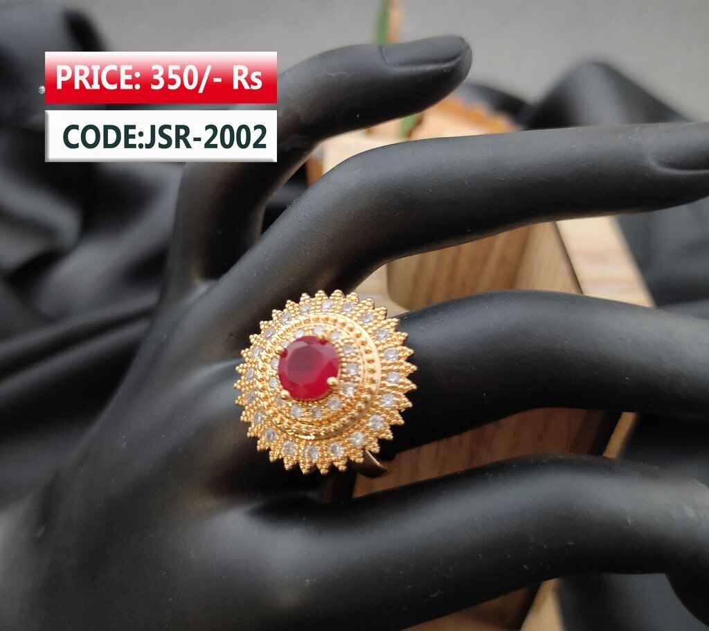 Red Artificial Diamond Stone Ring - J.S Jewellery Store PK