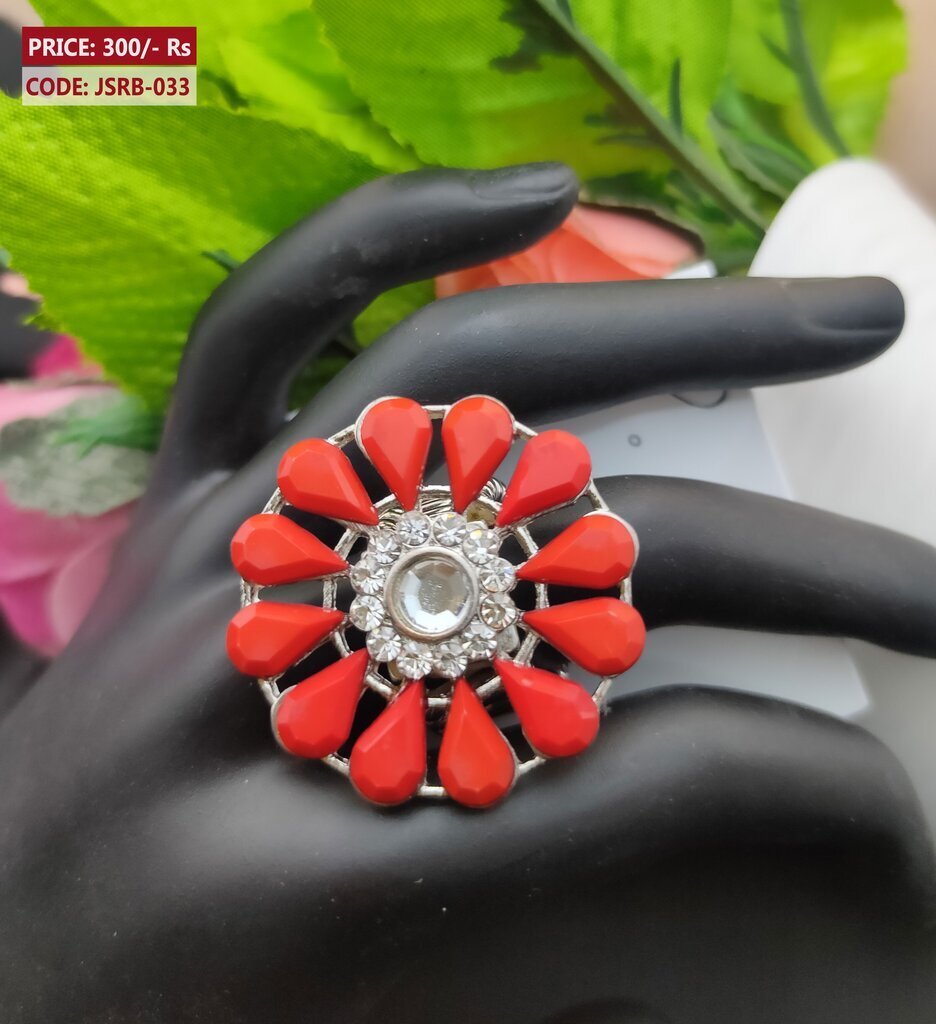 Red Artificial Beads Ring - J.S Jewellery Store PK
