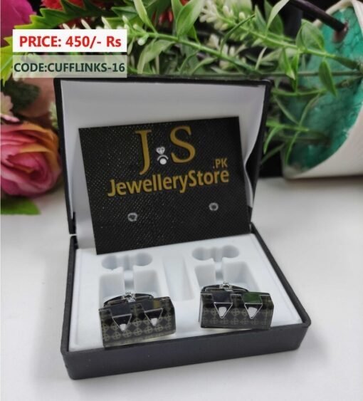 Branded Rectangle Shape Cufflink For Men - J.S Jewellery Store PK