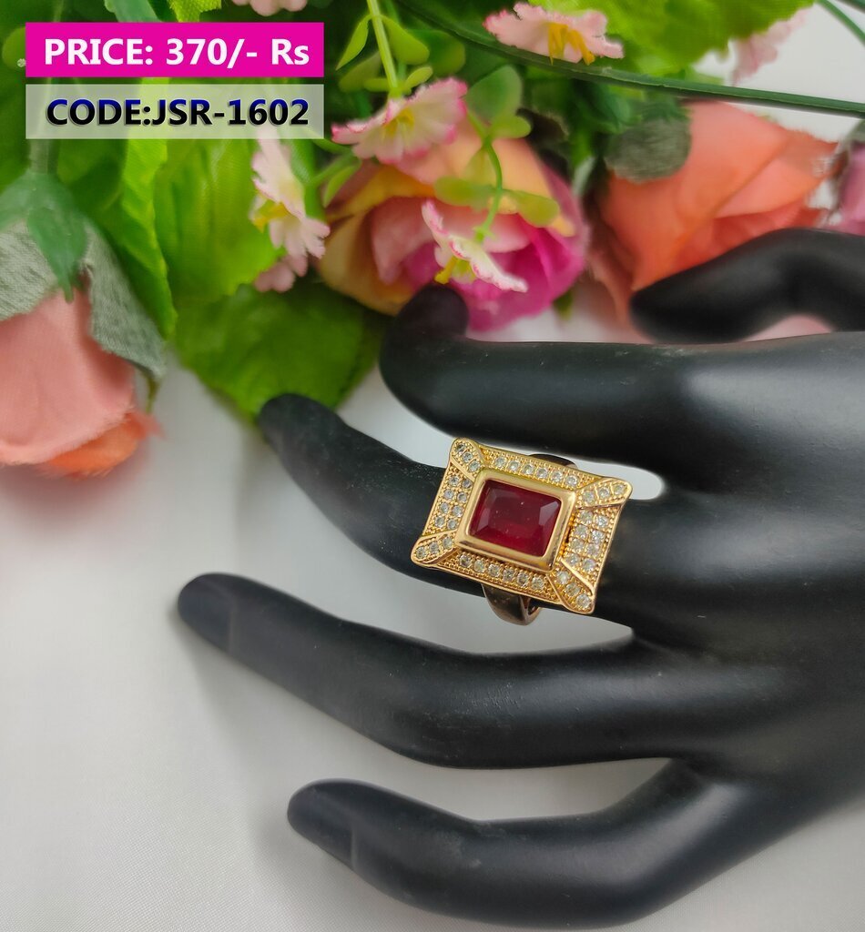 Red Fancy Stone Round Shape Bridal Ring - J.S Jewellery Store PK