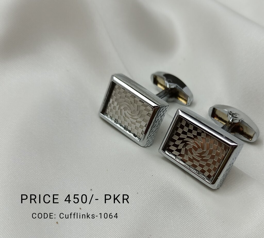Branded Rectangle Shape Cufflinks Stud - J.S Jewellery Store PK