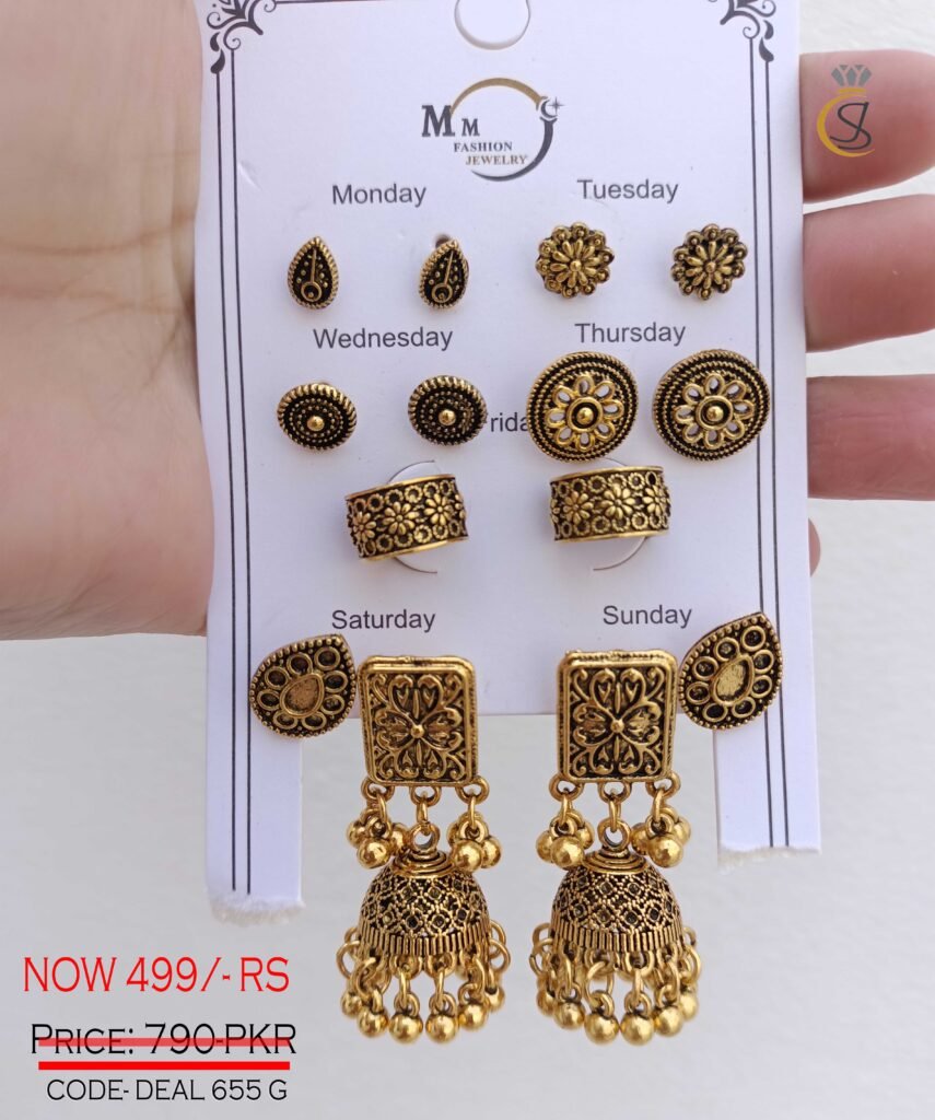 Trendy Indian Jhumkay Earrings With Studs Deal - J.S Jewellery Store PK
