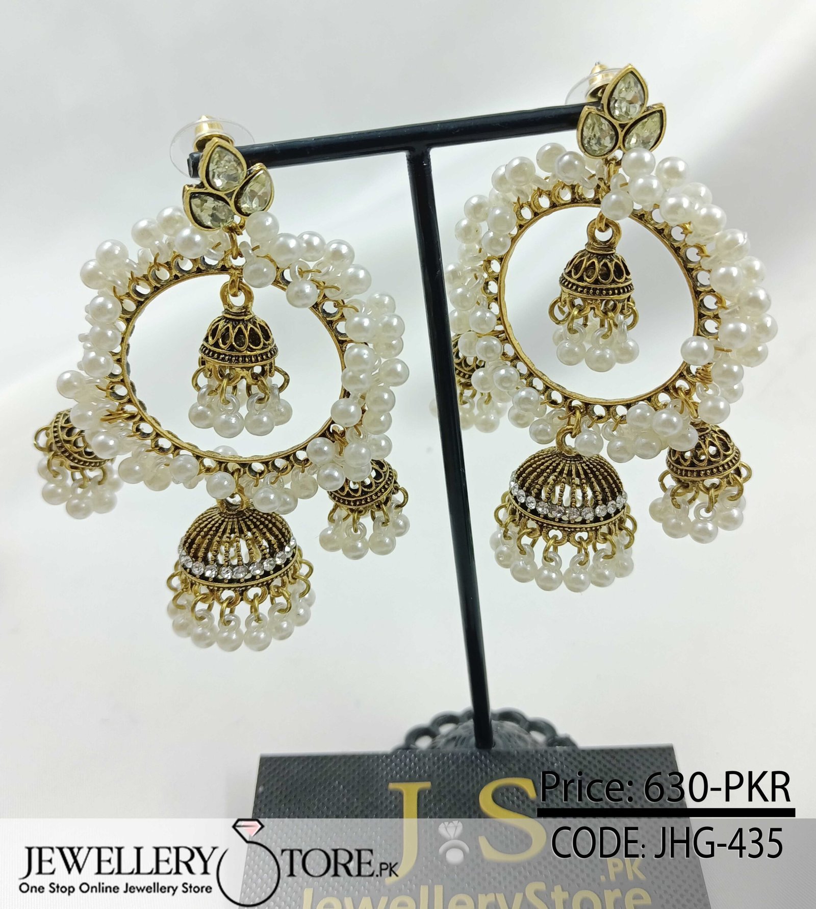 Traditional Indian Jewellery Hoop Jhumka Earrings - J.S Jewellery Store PK