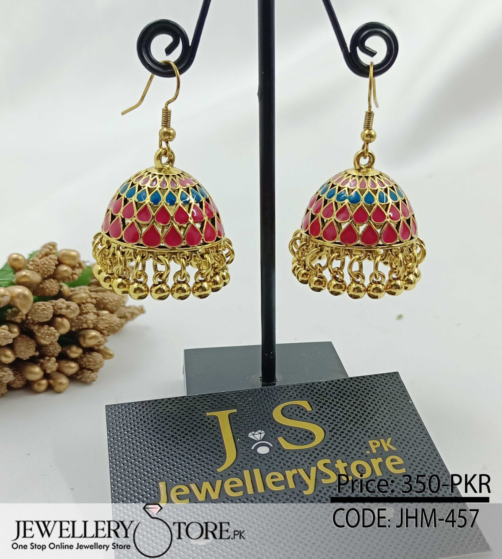 Multi Color Small Jhumki Earrings Price in Pakistan – J.S Jewellery ...