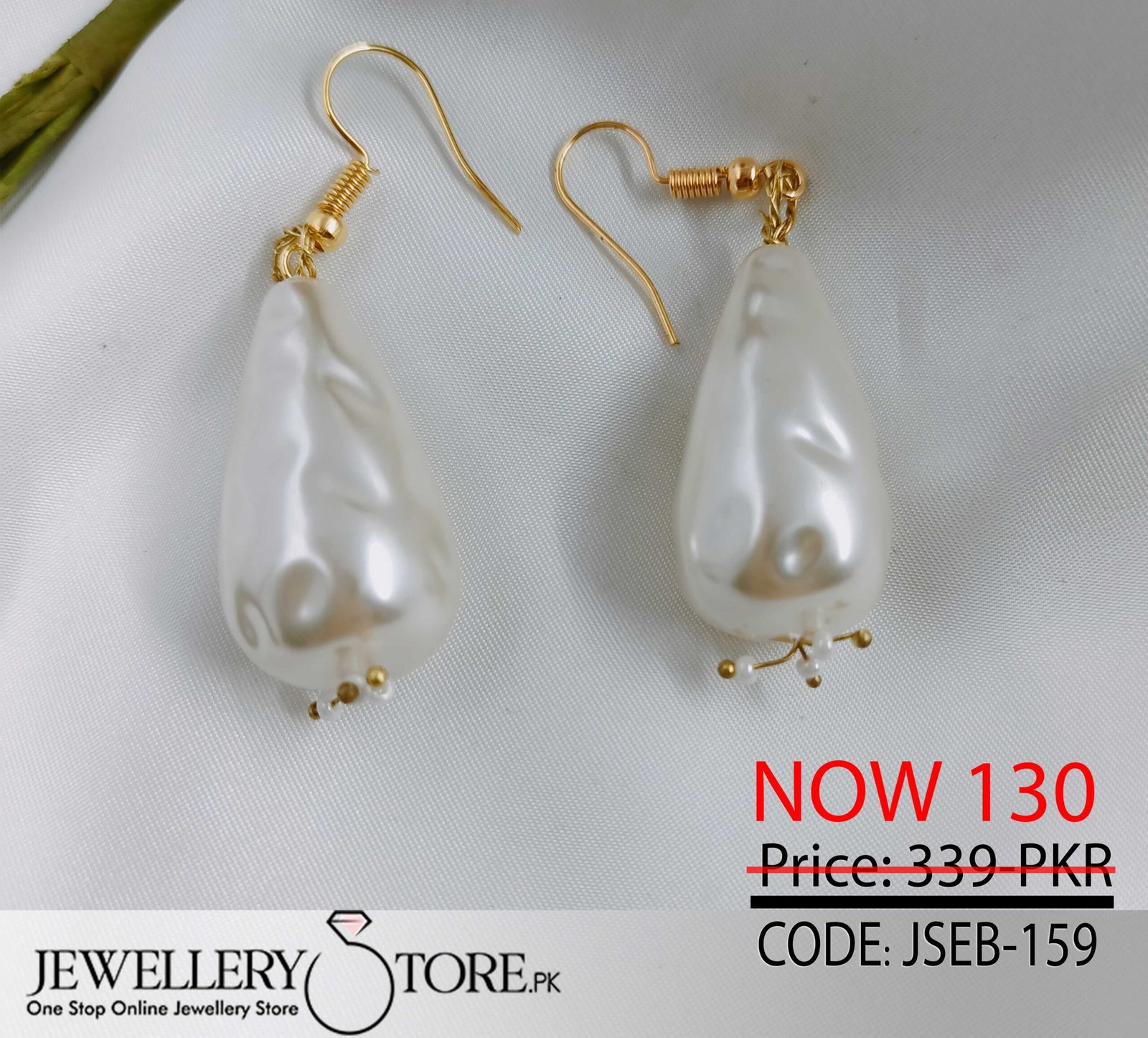 Branded Pearl Drop Earrings - J.S Jewellery Store PK