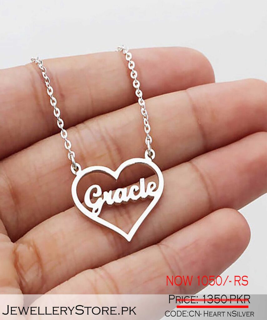 Heart Design Custom Name Pendant Necklace - J.S Jewellery Store PK Heart Design Custom Name Pendant Necklace - J.S Jewellery Store PK