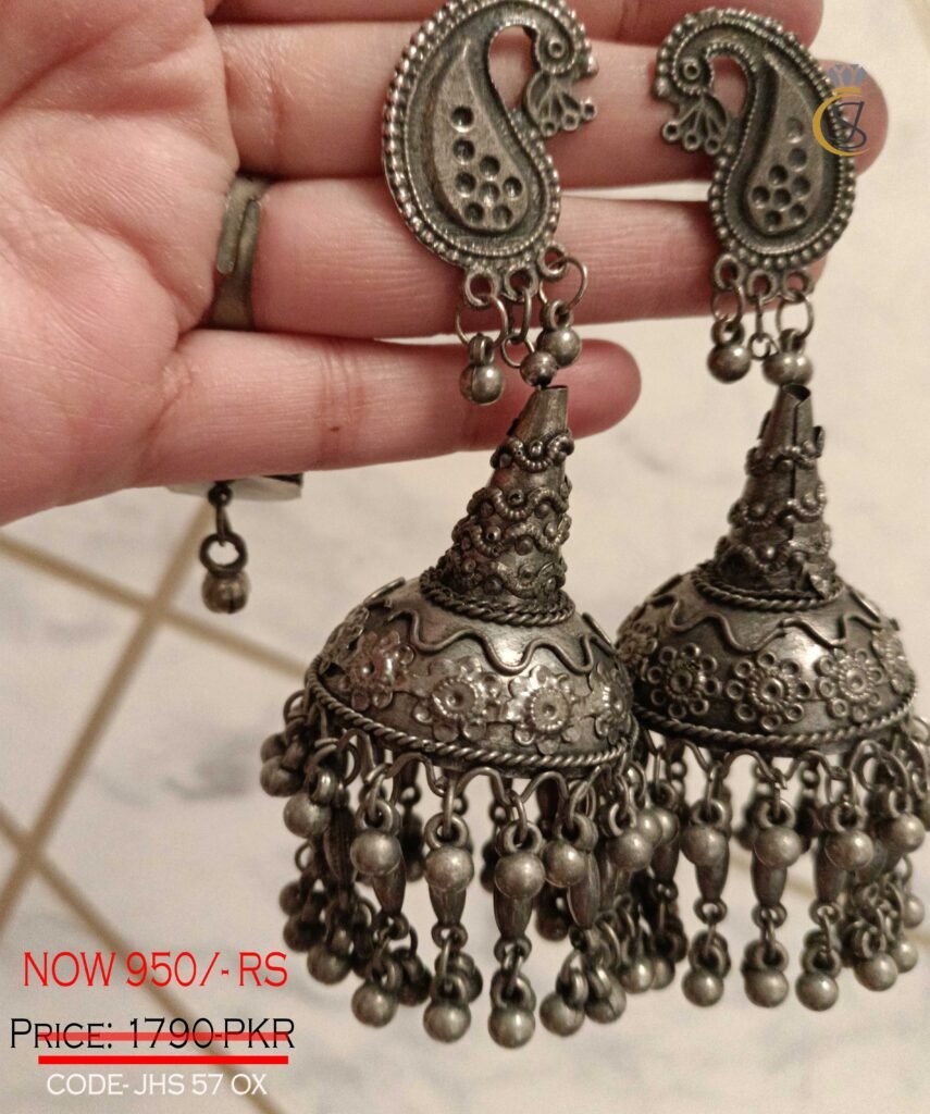 Beautiful Indian Oxidized Jhumka - J.S Jewellery Store PK